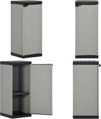 vidaXL Vidaxl - Armoire de rangement de jardin 1 étagère Gris/noir 35x40x85 cm - Meuble De Jardin - Armoire De Rangement Extérieur - Rangement Jardin