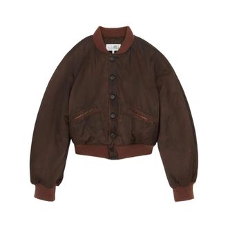 Maison Margiela Braune Ballon&auml;rmel Oberbekleidung Jacke - - Jackets - Damen - Braun - S