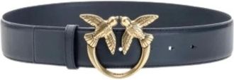 Pinko Pinko, unisex, Accessoires, Bleu, Taille: XS Love Birds ceinture haute en cuir 4cm