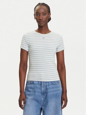 Tommy Jeans T-Shirt Essential DW0DW17383 Gr&uuml;n Slim Fit
