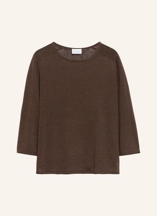 Comma Comma Pullover Mit Leinen Und 3/4-Arm braun
