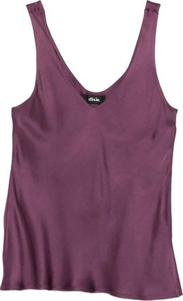 Dixie haut en satin à col v - Rouge