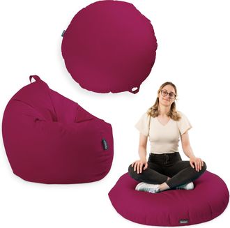 BuBiBag Premium 2-in-1 Sitzsack mit Füllung für Kinder & Erwachsene | Outdoor & Indoor | Sitzkissen Bodenkissen | Spielen & Entspannen | Wasser- und schmutzab
