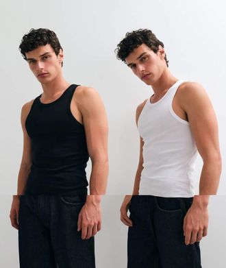 Polo Ralph Lauren 2er-Pack Tanktops in Wei&szlig; und Schwarz