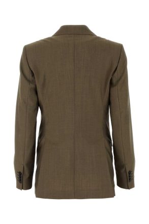 Max Mara Womens Mud Wool Blend Apice Blazer Cuoio Exterior: Virgin Mohair Giacche E Gilet Jacket
