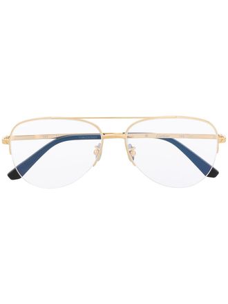 Cartier lunettes de soleil Santos de Cartier &agrave; monture pilote - Or