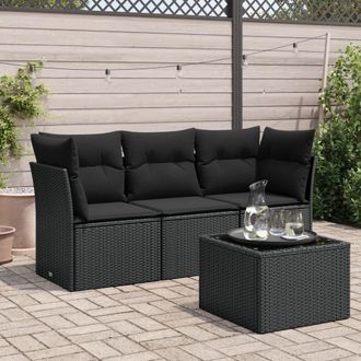 Festnight Gartensofa Rattan Sofa mit Stauraum 3 Sitzer Lounge Sofa Outdoor Rattansofa 3er Balkon Lounge Klein Balkonmöbel Couch Gartenlounge Gartenmöbel Polyrat