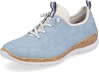 Rieker Femme Baskets N4285, Dame Baskets Basses,Semelle intérieure Amovible,Chaussures de Rue,Loisirs,Sport,Bleu (Blau / 10),38 EU / 5 UK
