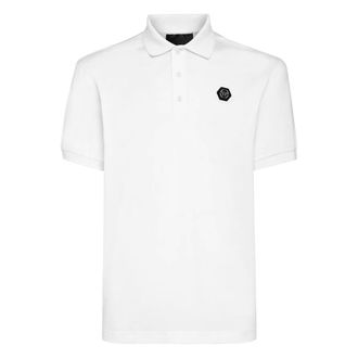Philipp Plein Homme, Tops, Blanc, Taille: 3XL Polo Slim Fit MC