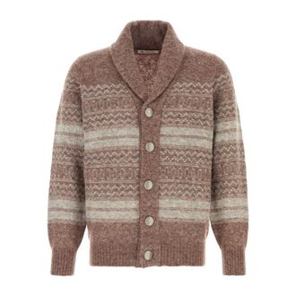 Brunello Cucinelli Cardigan Jacquard Nordique - Homme - Pulls - Brun - Taille: XL