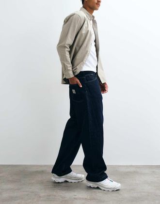 Carhartt Work in Progress Brandon Baggy-Jeans mit lockerem, geradem Schnitt in Blue Rinse-Blau