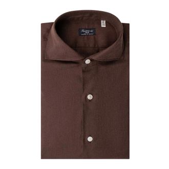 Finamore Homme, Chemises, Brun, Taille: 3XL Formal Chemises
