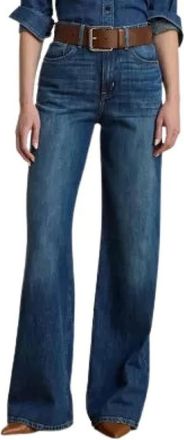 Ralph Lauren Jean Hirs Wide Straight - Femme - Jeans - Bleu - Taille: 36 FR