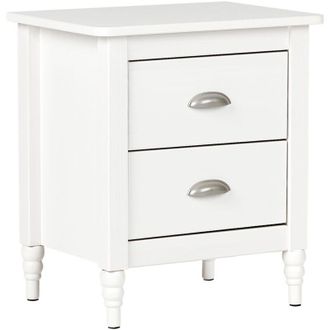 Beliani Beliani - Table de Chevet Moderne R&eacute;tro avec 2 Tiroirs Blanc Shillington