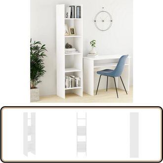 vidaXL Bibliothèque Blanc 40x35x180 cm Bois dingénierie - Bibliothèque Blanche - Bibliothèque Design - Bibliothèque Murale - Étagère Bibliothèque - Meuble