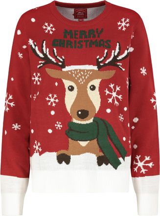 Sublevel Damen Weihnachtspullover - Lustiger Ugly Christmas Sweater mit Festlichen Motiven für die Feiertage red XL