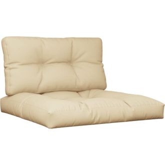 vidaXL Palettenkissen 2-tlg. Beige Stoff vidaXL