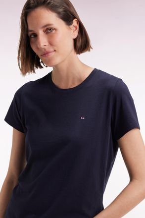 Eden Park T-shirt &Agrave; Manches Courtes En Coton Pima Marine Col Rond