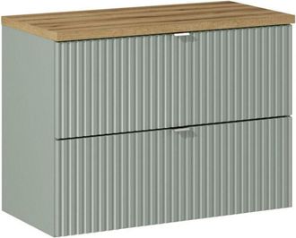 Comad Meuble sous vasque 80 cm + plateau - A tiroirs - Vert Roseau - Livraison gratuite