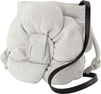 Marc Jacobs Womens The Drawstring Mini Shoulder Bag - Marc Jacobs Cotton Grey Shoulder-Hobo-Bags
