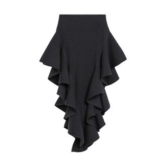 Alaia Jupe c&ocirc;tel&eacute;e &agrave; volants - Femme - Jupes - Gris - Taille: 36 FR