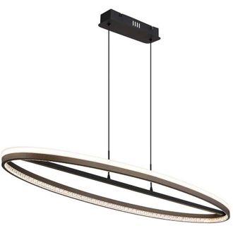Globo Lighting Globo Lighting - Lampe suspendue lampe de table &agrave; manger ovale cristaux gris clairs cct led h 150 cm
