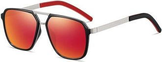 Generic Lunettes De Soleil &Agrave; Grande Monture En M&eacute;tal For Hommes, Lunettes De Soleil Dext&eacute;rieur &Agrave; La For La Conduite Et Lext&eacute;rieur(Red)