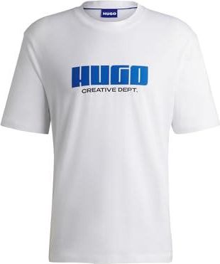 HUGO BOSS Hommes Newromi T-Shirt en Jersey de Coton à Logo Artistique