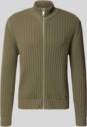 HUGO BOSS Regular Fit Strickjacke aus rerippter Baumwolle Modell SRITON