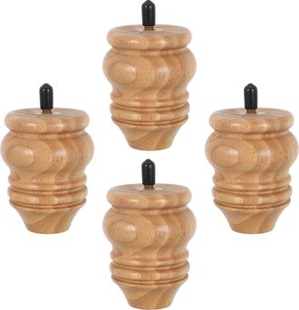 DOITOOL Ciieeo 4 St&uuml;ck Holzm&ouml;belbeine: Ersatz-Sofabeine aus Holz - gedrechselte F&uuml;&szlig;e in K&uuml;rbisform f&uuml;r Couch, Sessel, Liegestuhl, Kommode, Schrank und Hocker