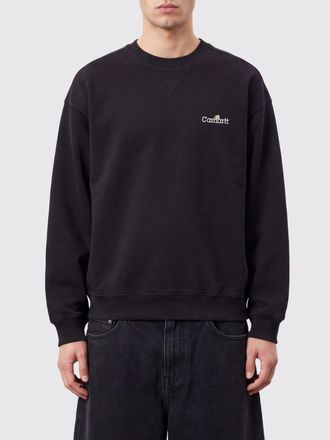 Carhartt Work in Progress Baumwoll-Sweatshirt mit Rundhalsausschnitt, Kontrastlogo und &uuml;berschnittenen Schultern