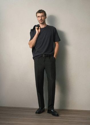 Mango T-Shirt aus Baumwoll-Kaschmir-Mix, Regular Fit anthrazit - Herren - XL - MANGO MAN