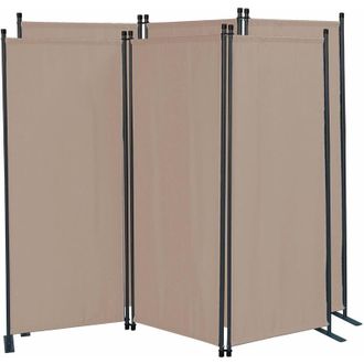 Quick-Star Quick-star - 2 St&uuml;ck Paravent 3 Teilig 170 x 165 cm Stoff Raumteiler Trennwand Balkon Sichtschutz Stellwand Faltbar Sand