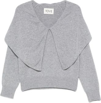 Tove Malia Pullover mit breitem Kragen - Grau