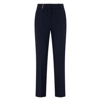 PESERICO Slim Fit Chino Hose mit Ges&auml;&szlig;taschen - - Trousers - Damen - Blau - S