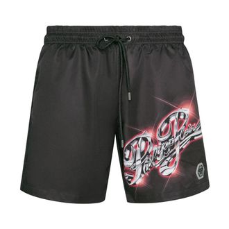 Philipp Plein Homme, Maillots de bain, Noir, Taille: S Jogging Printed Shorts Hologram