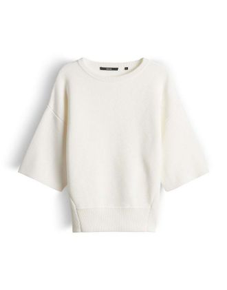 someday Kurzarmpullover Teoul Weite Passform, formstabil mit breitem Saum