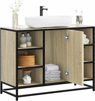 vidaXL Waschbeckenunterschrank Sonoma-Eiche 80x33x60 cm Holzwerkstoff - Vidaxl