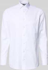 Olymp Regular Fit Business-Hemd mit Strukturmuster und Kentkragen