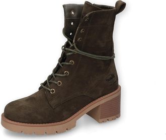 Dockers by Gerli Damen Combat Boots, Frauen Stiefeletten,warm gefüttert,Winterstiefel,Winterschuhe,Stiefel,Bootee,Booties,Khaki,40 EU