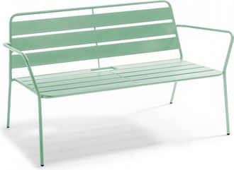 Oviala Palavas Gartensofa aus Metall, Salbeigr&uuml;n