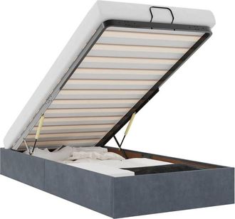 vidaXL Ottoman-Bett ohne Matratze Dunkelgrau 90x200 cm Samt Vidaxl