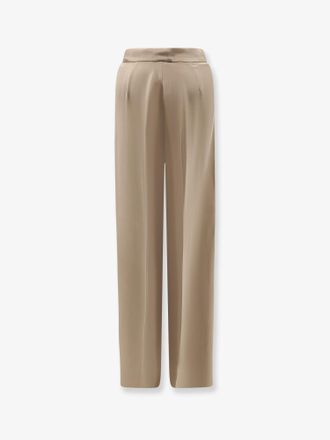 Max Mara Womens Silk Trousers Beige