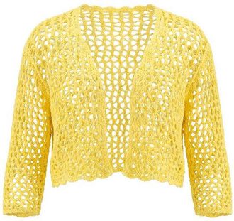 Miamoda Strickjacke Strickjacke oversized offene Jacke Lochstrick