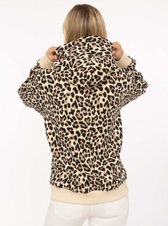 Zwillingsherz Hoodie Born to roar Leo Muster, pinker Schriftzug, Kordel, Kapuze, Fronttasche