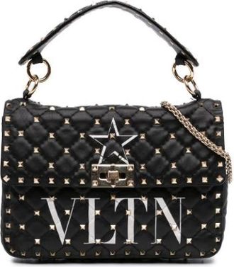 Valentino Sac bandouli&egrave;re matelass&eacute; clout&eacute; Pre-owned - Femme - Pre-owned - Noir - Taille: ONE Size