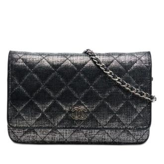 Chanel Portefeuille sur cha&icirc;ne Pre-owned - Femme - Pre-owned - Gris - Taille: ONE Size