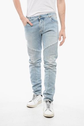 Balmain Jeans Biker Tapered Fit With Light Wash 16cm Balmain