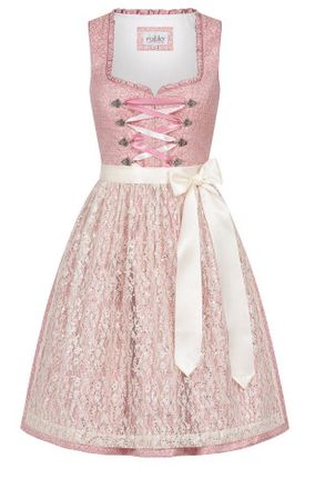 N&uuml;bler Trachtenkleid Midi Dirndl Greta in Rose von N&uuml;bler - Rockl&auml;nge 60 cm
