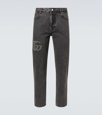 Gucci Jean slim raccourci Double G